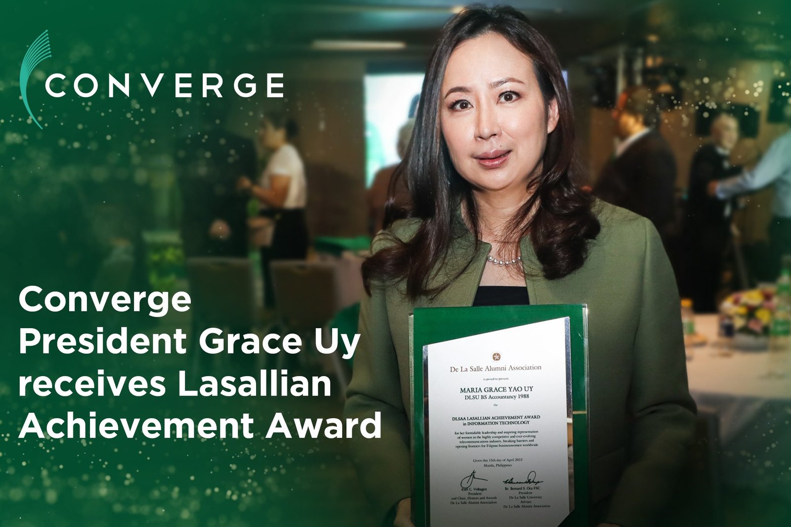 Converge President Grace Uy receives Lasallian Achievement Award – The Voice Newsweekly